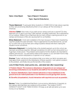PA Speech Map - notes from class - SPEECH MAP Name : Alisa Wyant Type ...