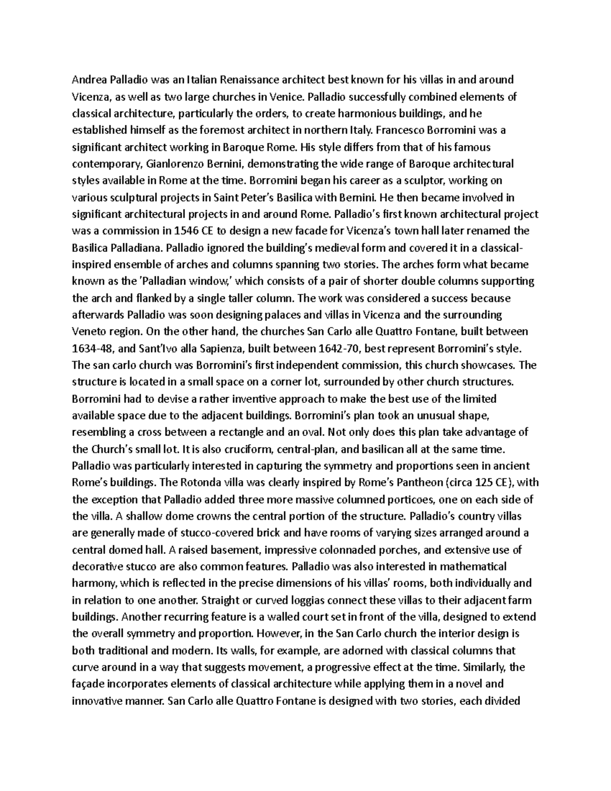 Arch doc - summary - Andrea Palladio was an Italian Renaissance ...