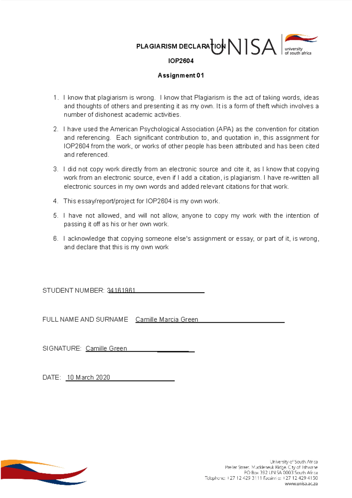 Asignment 1 IOP2604 - ASSIGNMENT 1 WITH REFERENCES - PLAGIARISM ...