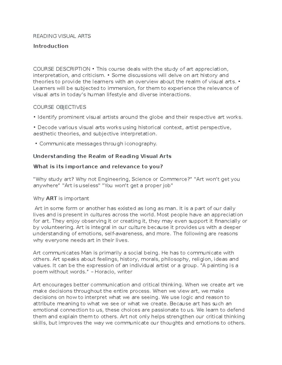 Santos Preliminary Activity on GE10 Reading Visual ARTS - READING ...