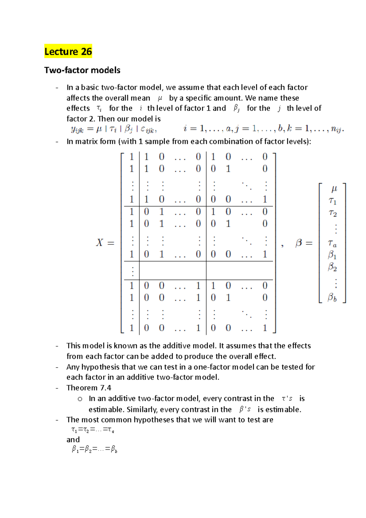 Lecture 26 - Lecture 26 Two-factor models In a basic two-factor model ...