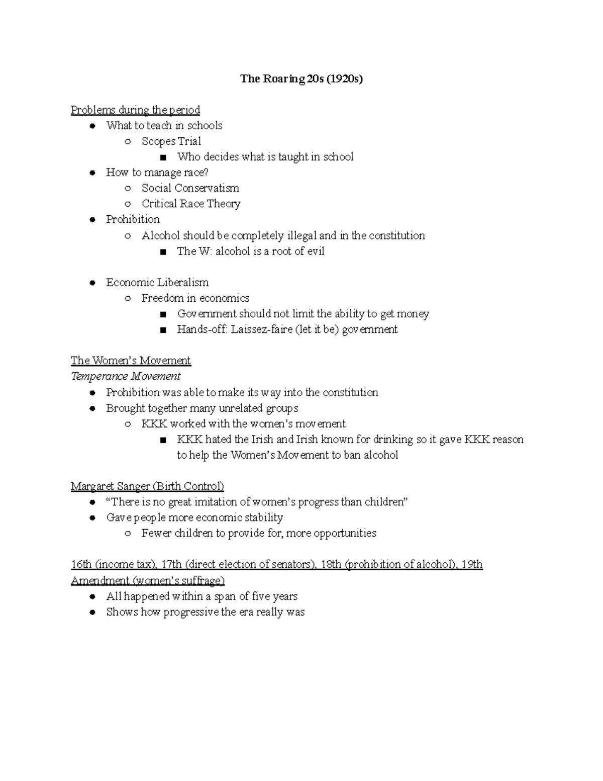 The Roaring 20s (1920s) - The Roaring 20s (1920s) Problems during the ...
