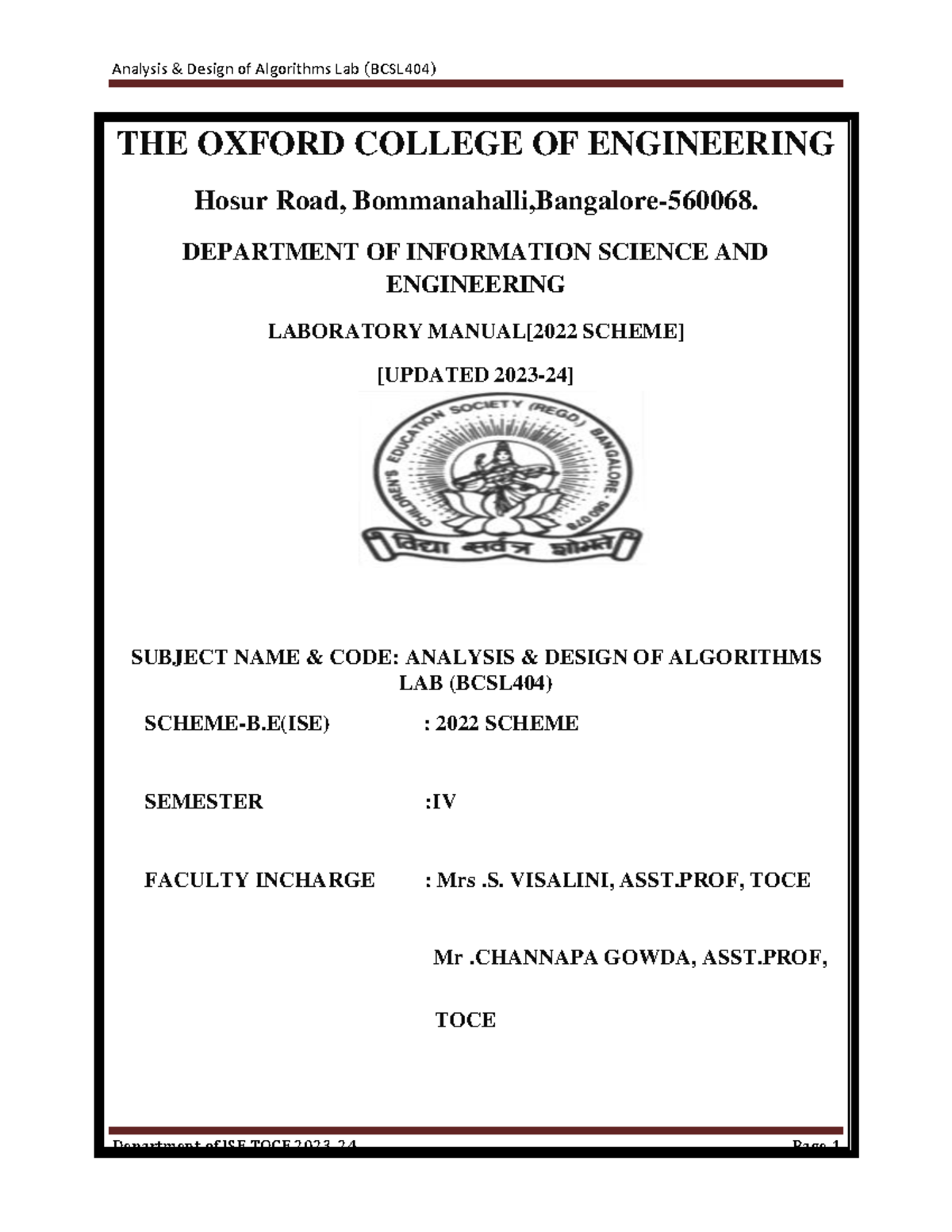 ADA lab manual (BCSL404)SEM IV@vtunetwork - THE OXFORD COLLEGE OF ...