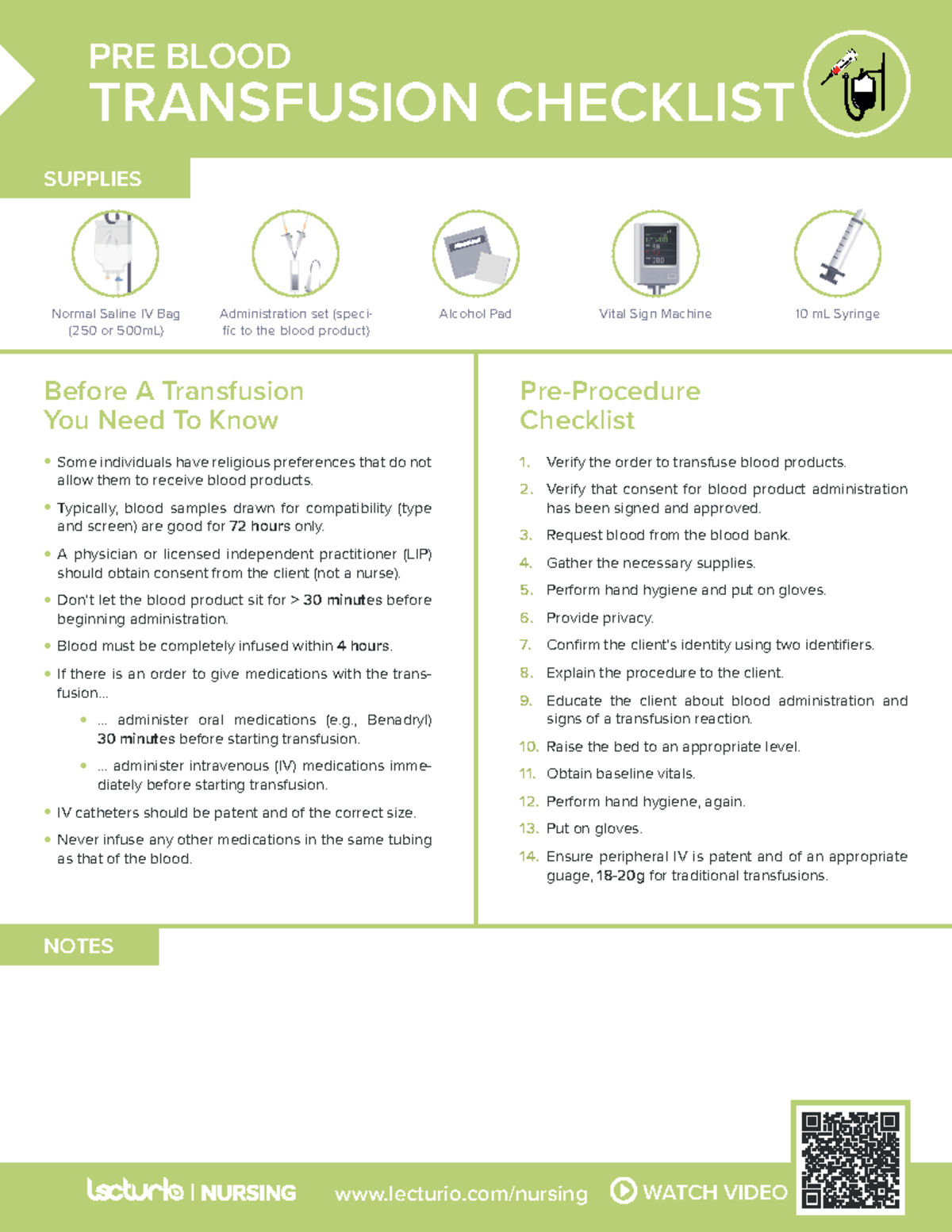 Nursing CS Pre-Blood-Transfusion-Checklist - PRE BLOOD TRANSFUSION ...
