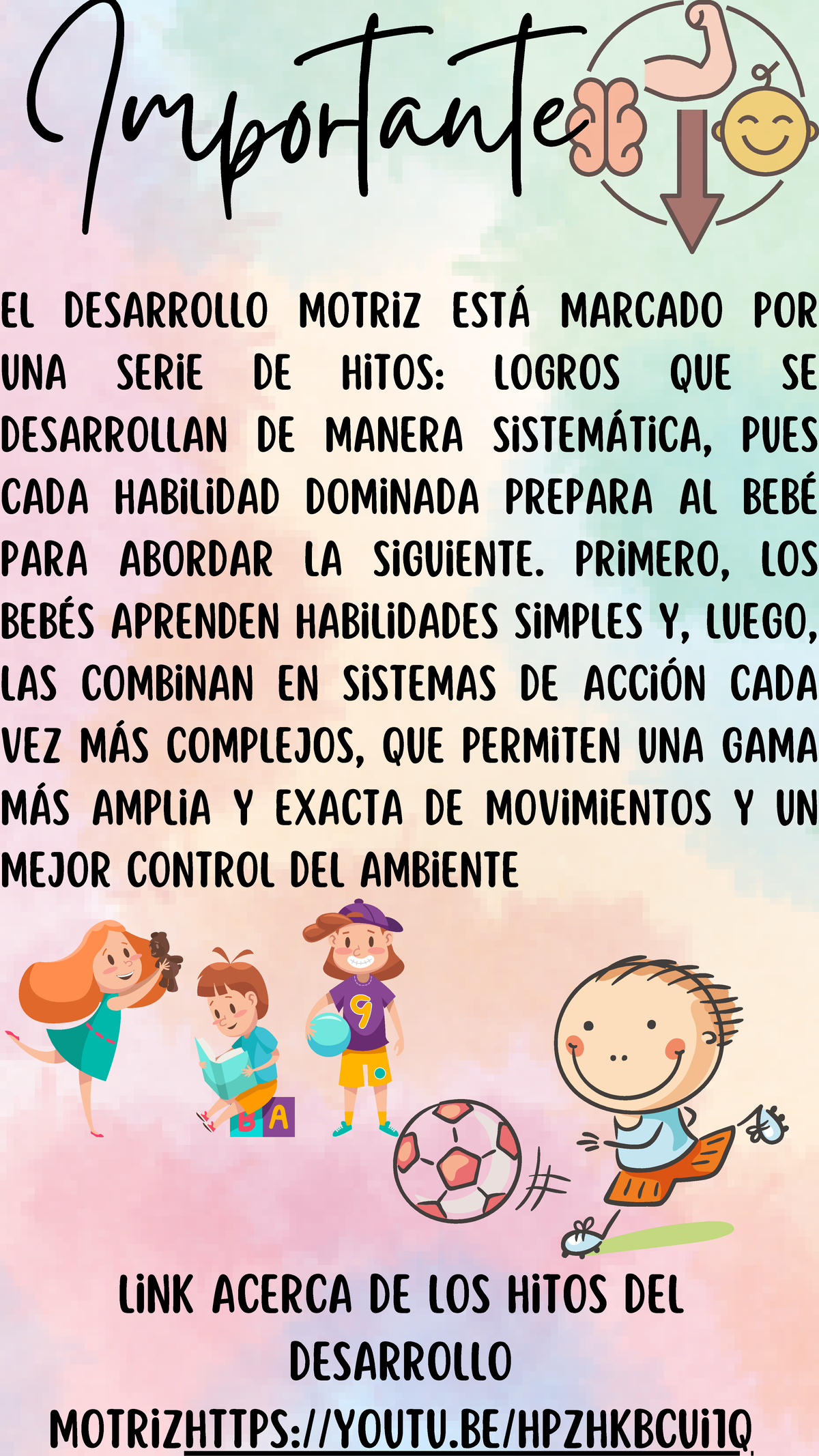 Hitos del desarrollo motriz - El desarrollo motriz está marcado por una ...