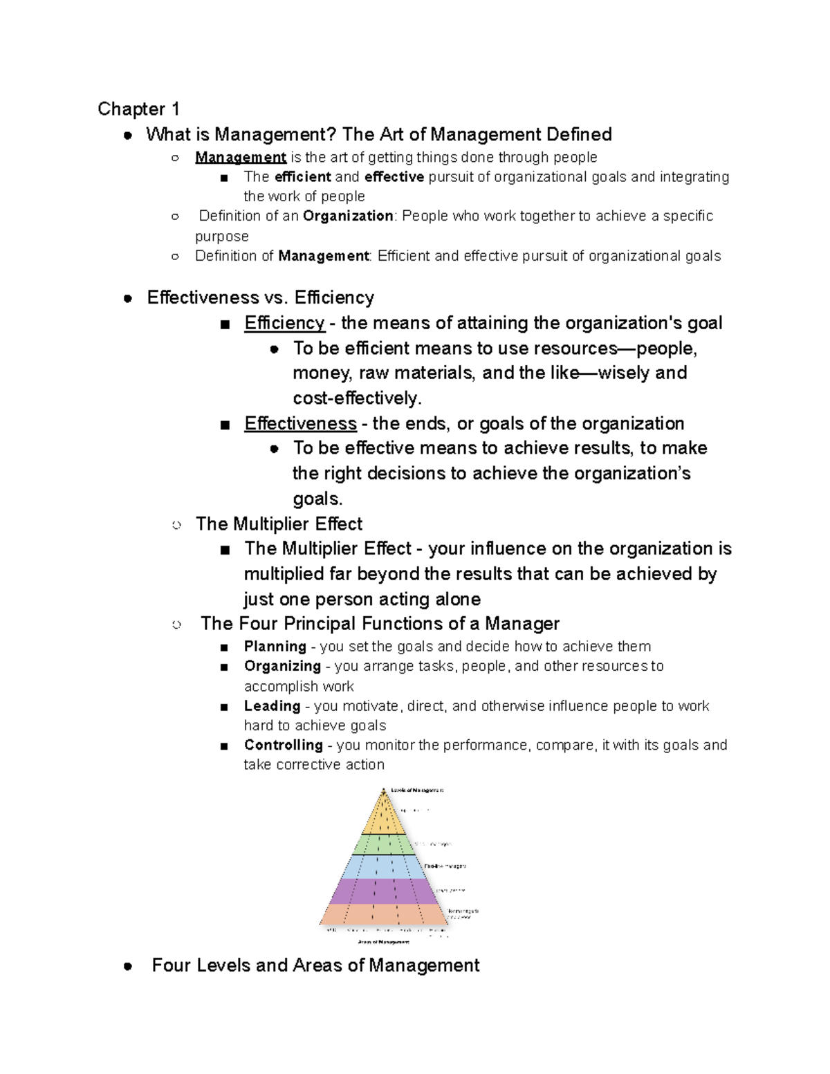 MGMT340 Chapters 1-8 - Summary Management - Chapter 1 What is ...