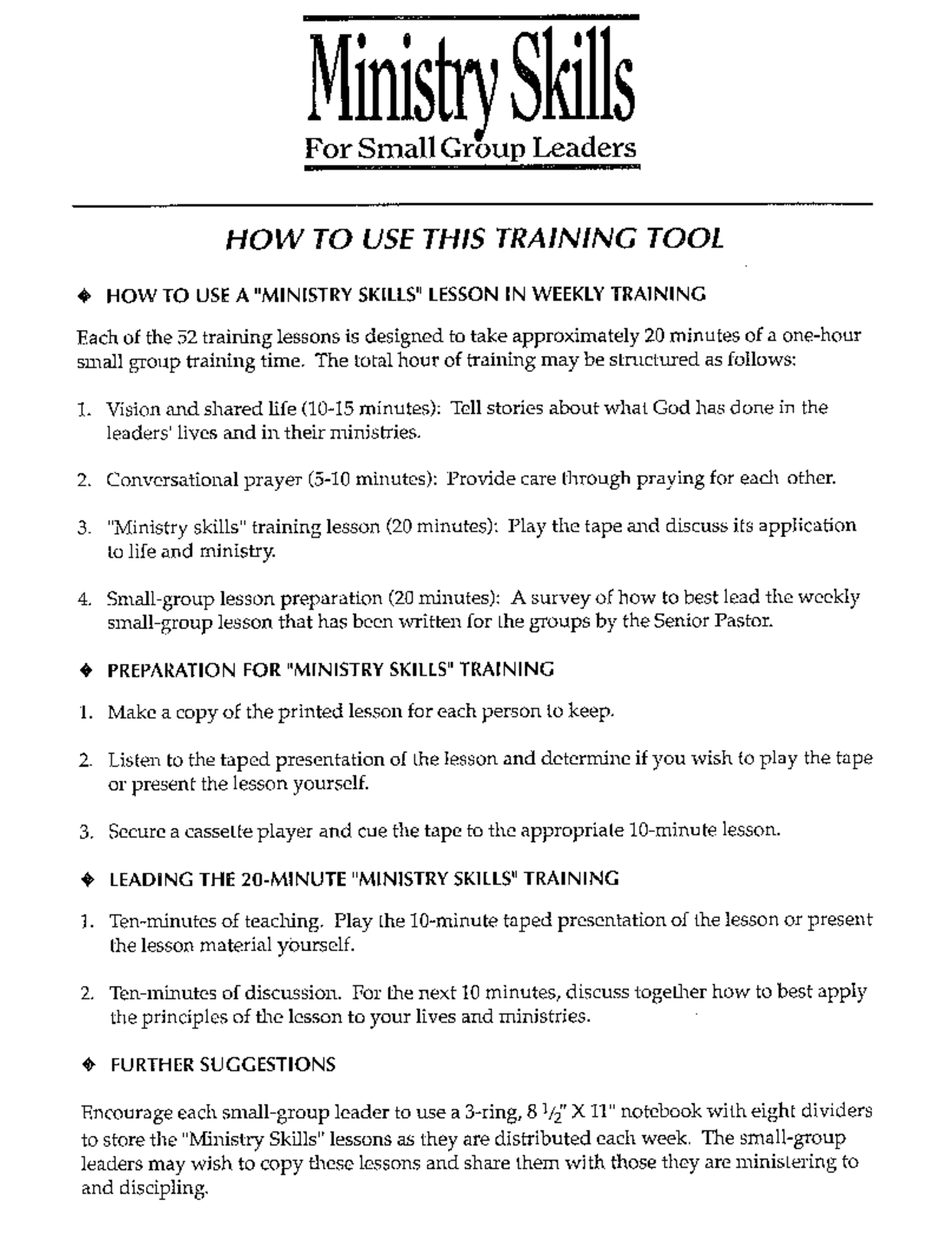 Personal management - Ministry Skills For Small Group Leaders HOW TO ...