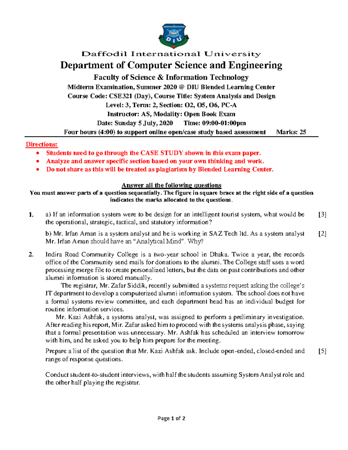 CSE321 Midterm Exam Summer 2020 - Warning: TT: undefined function: 32 ... CSE321 Midterm Exam Summer 2020 - Warning: TT: undefined function: 32 ...