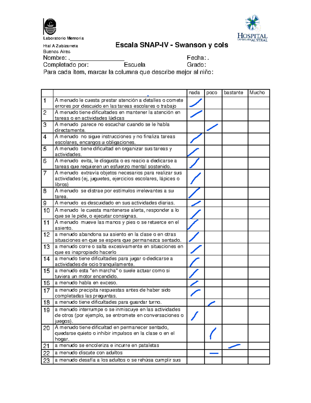 SNAP IV Arg validado - test - Laboratorio Memoria Htal A Zubizarreta ...