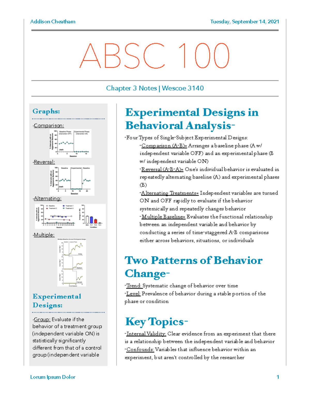Chapter 3 - ABSC 100 - Addison Cheatham Tuesday, September 14, 2021 ...