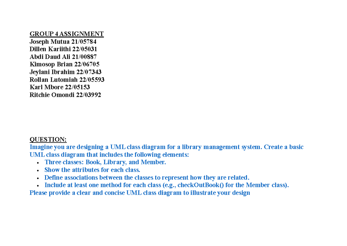 Group 4 CAT 1 - gud notes for revision - GROUP 4 ASSIGNMENT Joseph ...