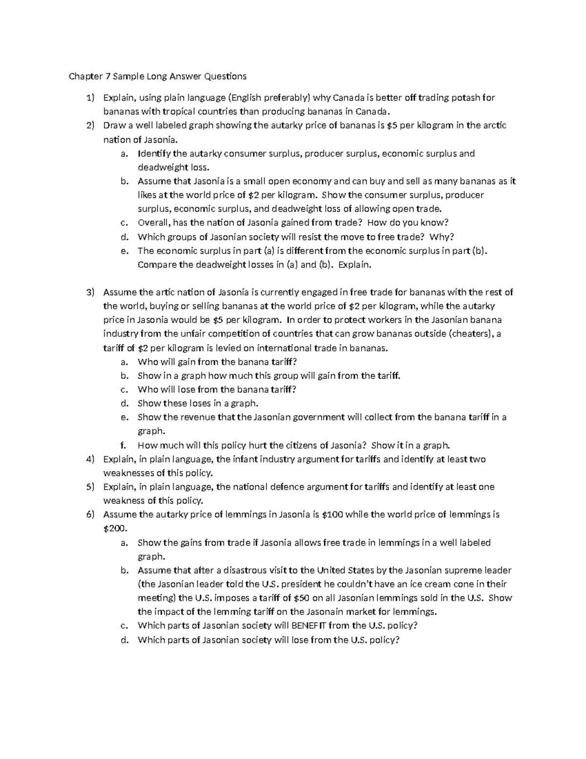 Chapter 7 Sample Long Answer Questions - Chapter 7 Sample Long Answer ...