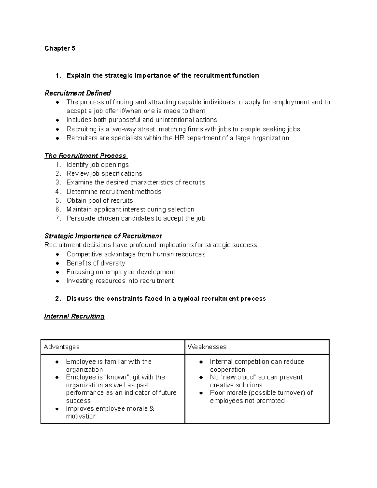 Chapter 5 Notes - Chapter 5 Explain the strategic importance of the ...