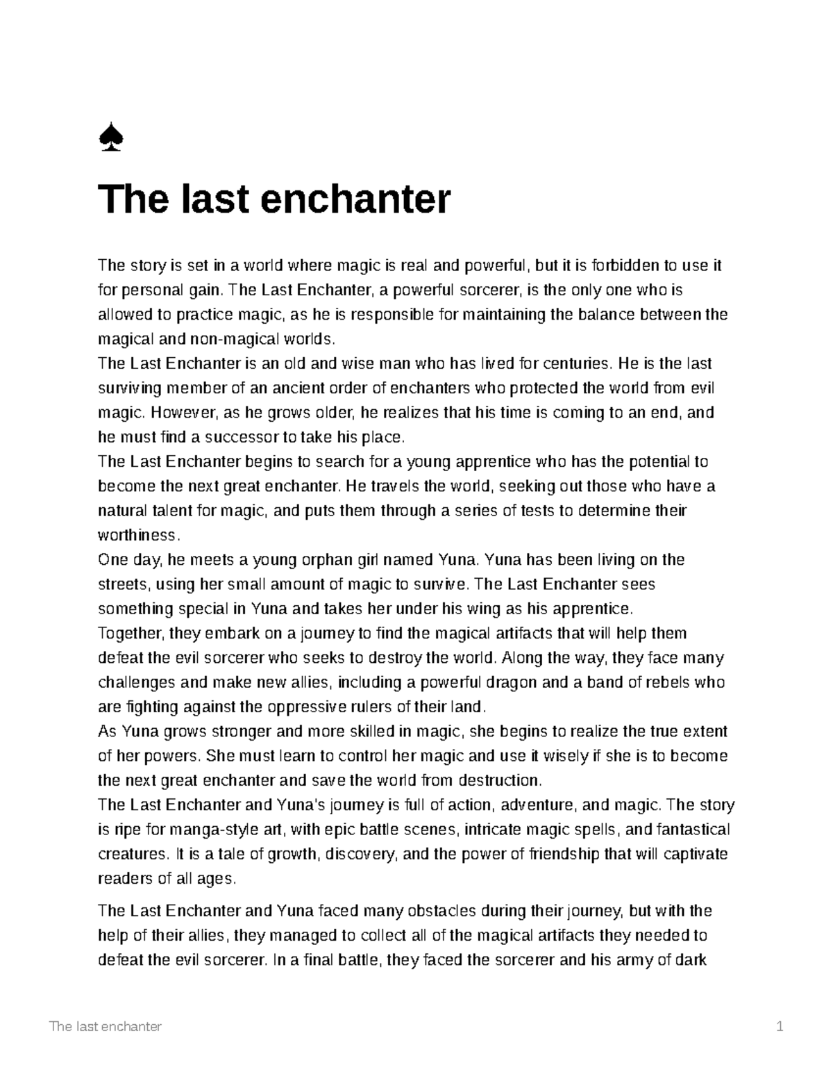 The last enchanter - ♠ The last enchanter The story is set in a world ...