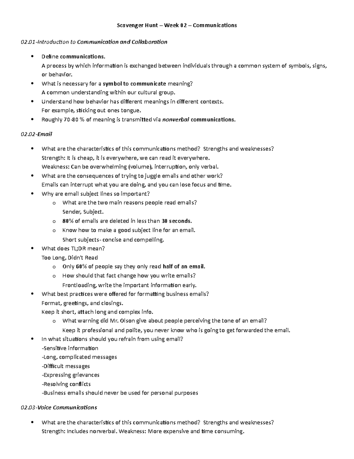 Scavenger Hunt 02-Communications ISM3004 - Scavenger Hunt – Week 02 ...