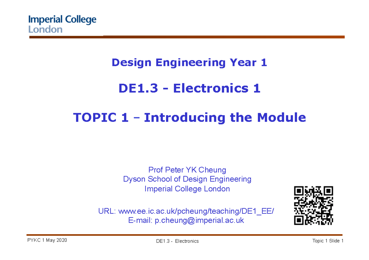 Topic 1 - Introducing the module (slides) - Design Engineering Year 1 ...