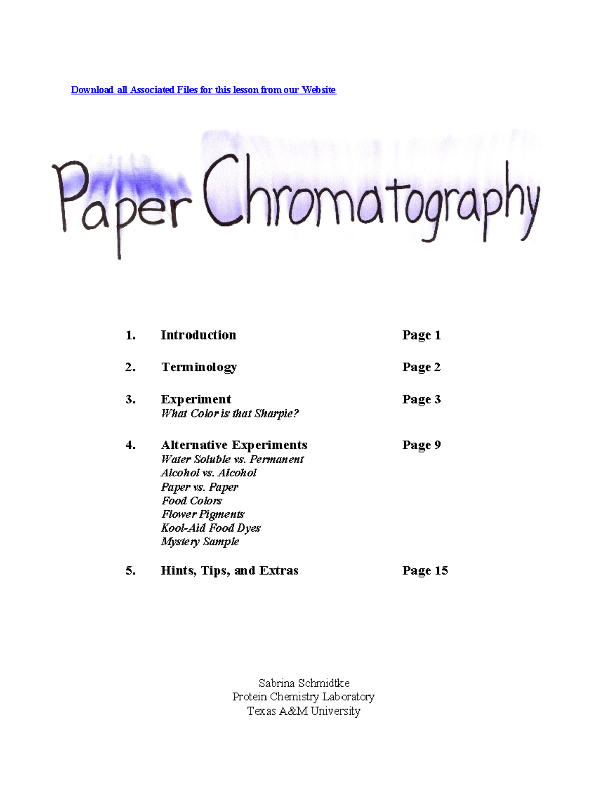 Paper-Chromatography-Handout - Download all Associated Files for this ...