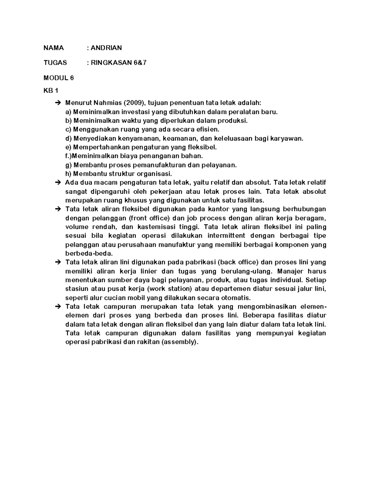 Andrian Ringkasan 6 DAN 7 - NAMA : ANDRIAN TUGAS : RINGKASAN 6& MODUL 6 ...