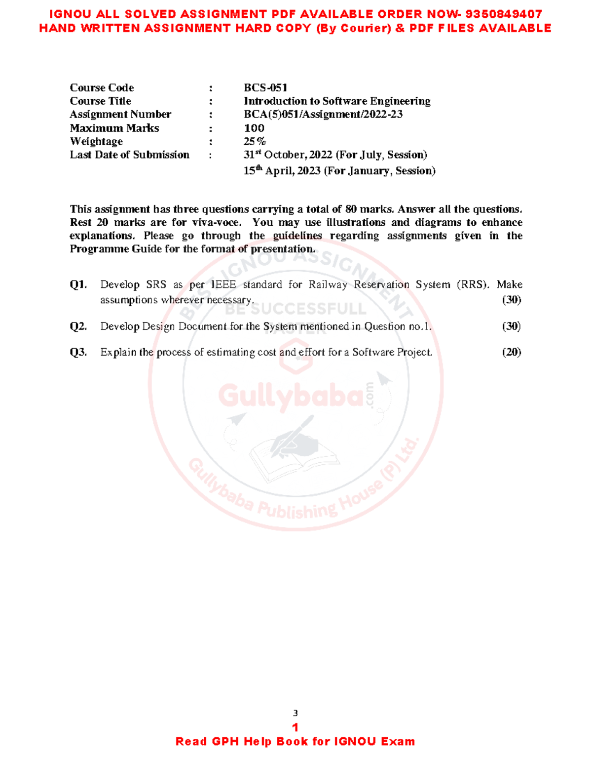 BCS 51 English July 2022 January 2023 dilvb 8 - 3 Course Code : BCS- Course Title : Introduction ...