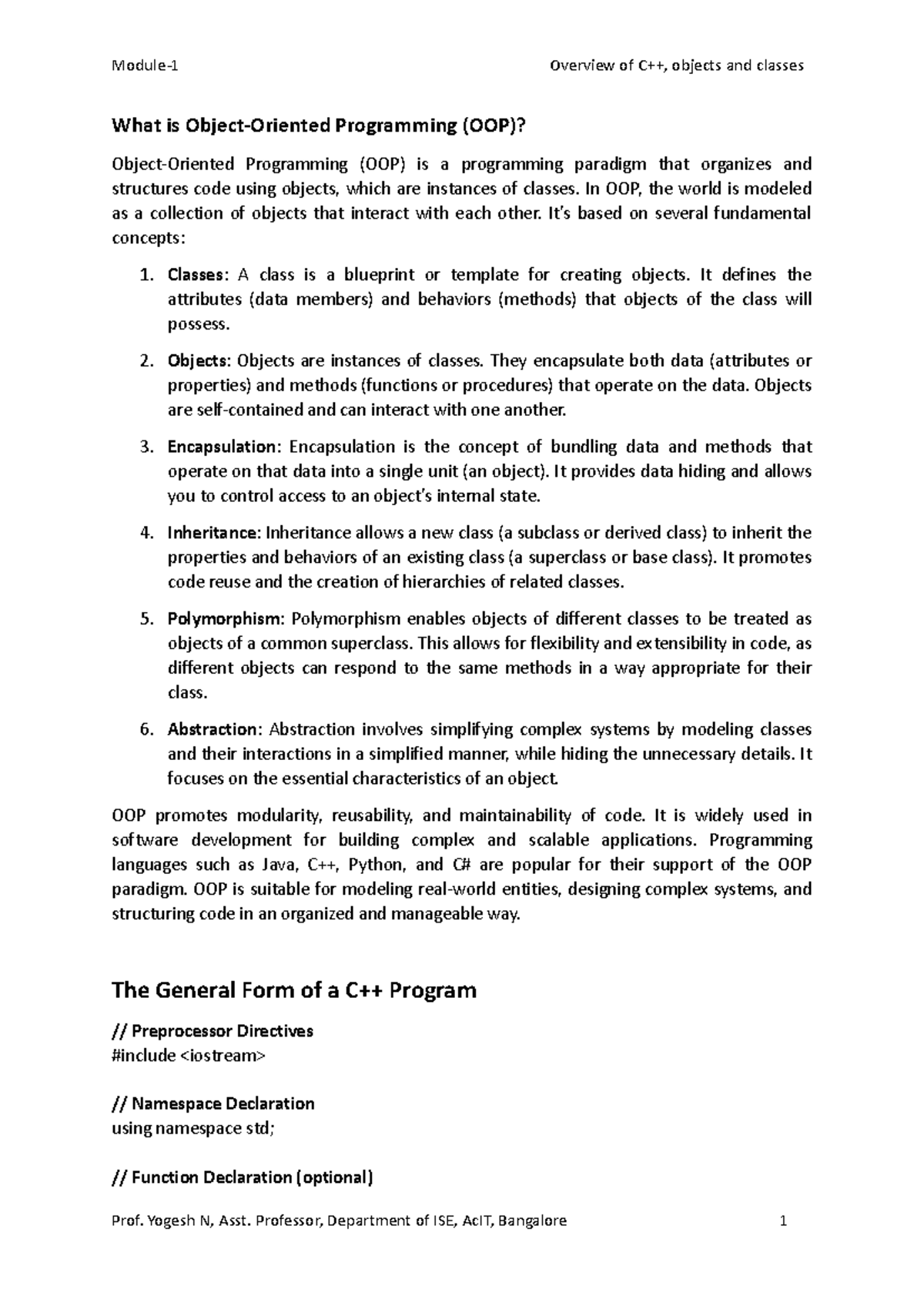 BCS306B Module-1 Notes.-17030569031060.pdf - What is Object-Oriented ...