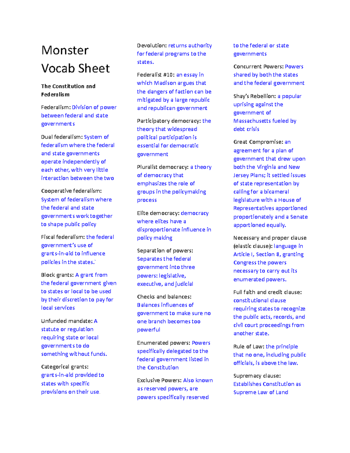 Copy of Monster Vocab Sheet 2020 - Final Version 2 - Monster Vocab ...