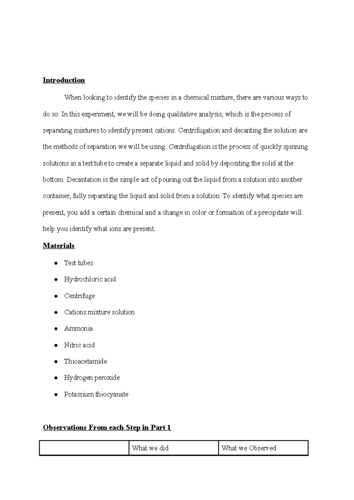Lab 4 - Lab Report for "What is in my sample?" - Introduction When ...