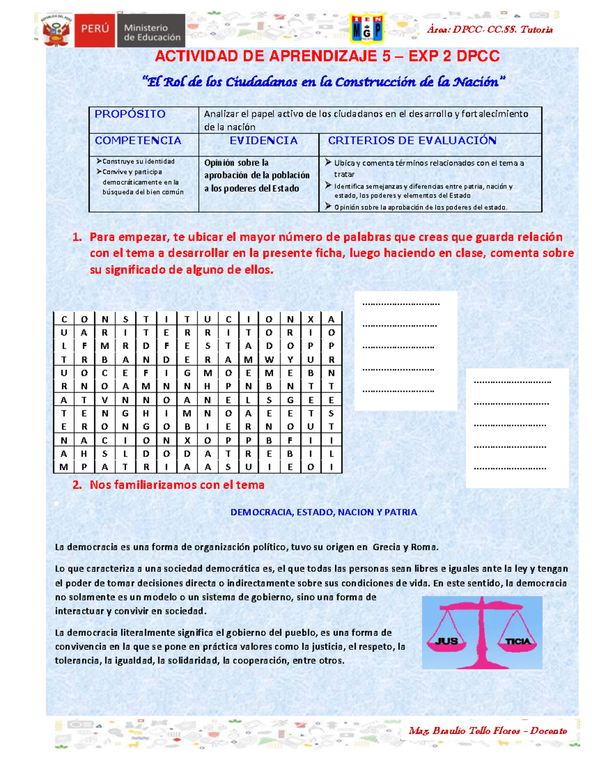 Actividad 5 DPCC - C O N S T I T U C I O N X A U A R I T E R R I T O R I O L F M R D F E S T A D ...