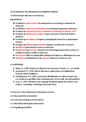 [Solved] Tekotlhaloganyo ke karolwana ya bofelo e e botlhokwa ya taelo ...