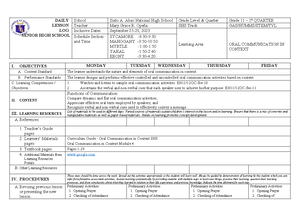 Hots-solo lesson plan - plan - DAILY LESSON EXEMPLAR School: SIXTO A ...