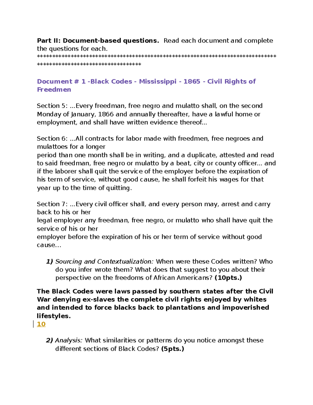 - Part II Document-based questions - Read each document and complete ...