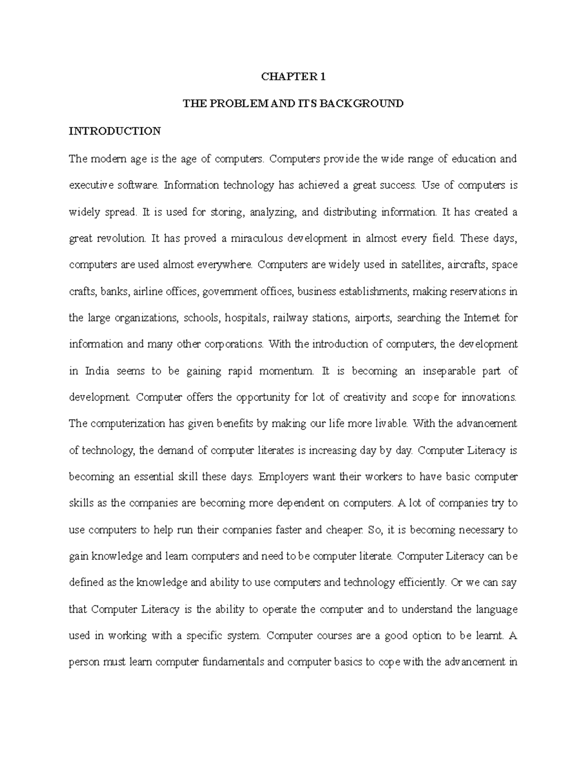 Chapter 1 - Might help in thesis and research papers - CHAPTER 1 THE ...