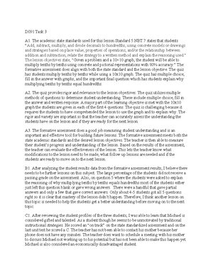 D092 task 2 vidoe observations - Abigail O’Neill D Task 2 - Studocu