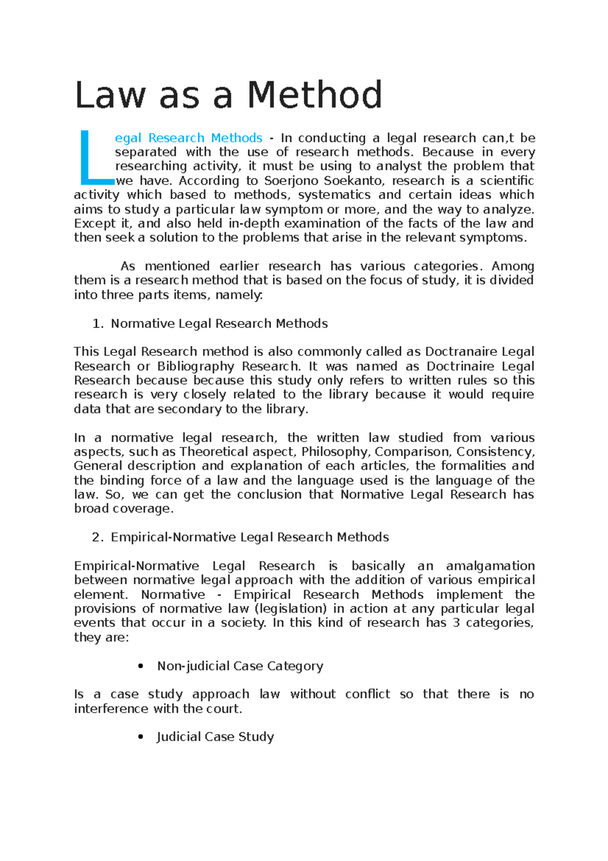 Legal Research Methods - Law as a Method egal Research Methods - In ...