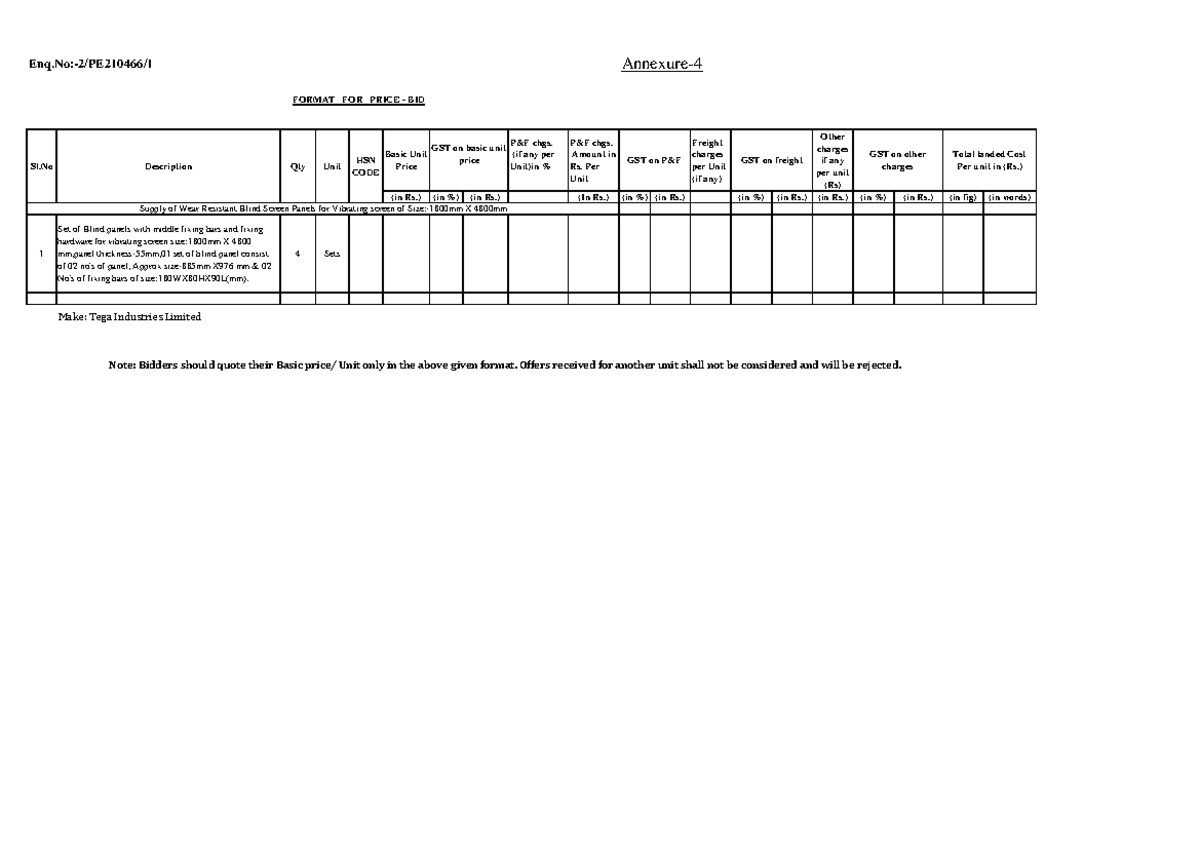 Annexure-4 - Annexure-4, is mechanical biling financial statement to ...