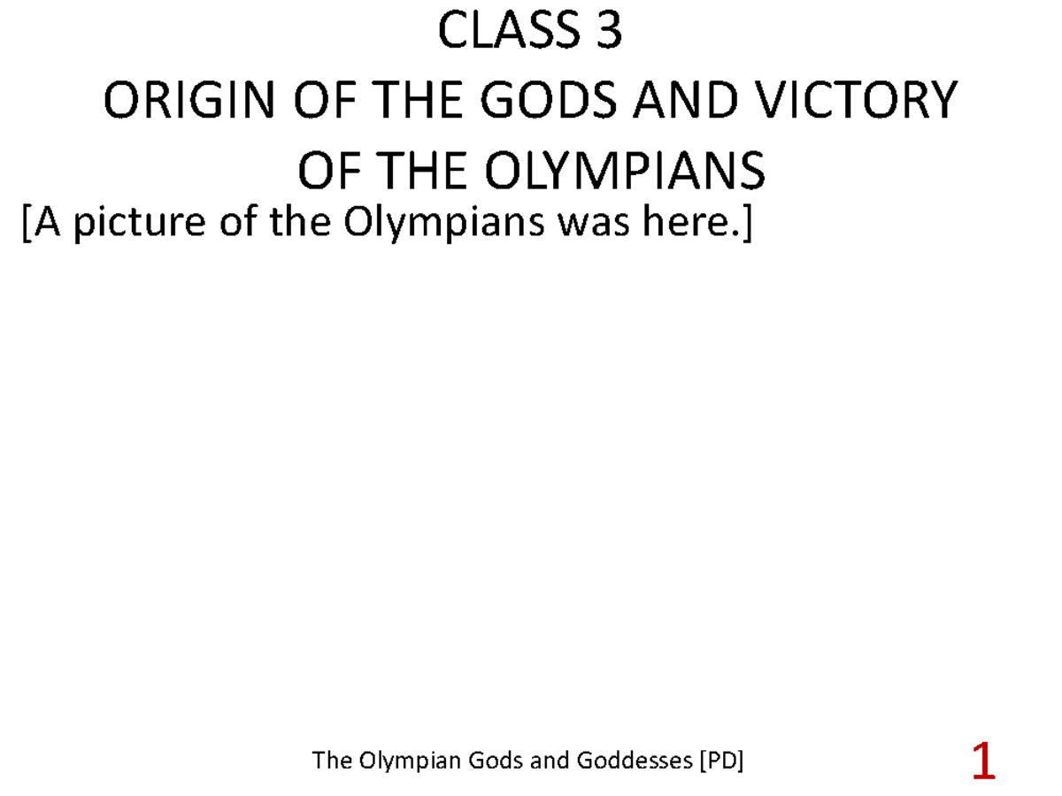 Greek And Roman Mythology Class 3 - Origins of the Gods - Warning: TT ...