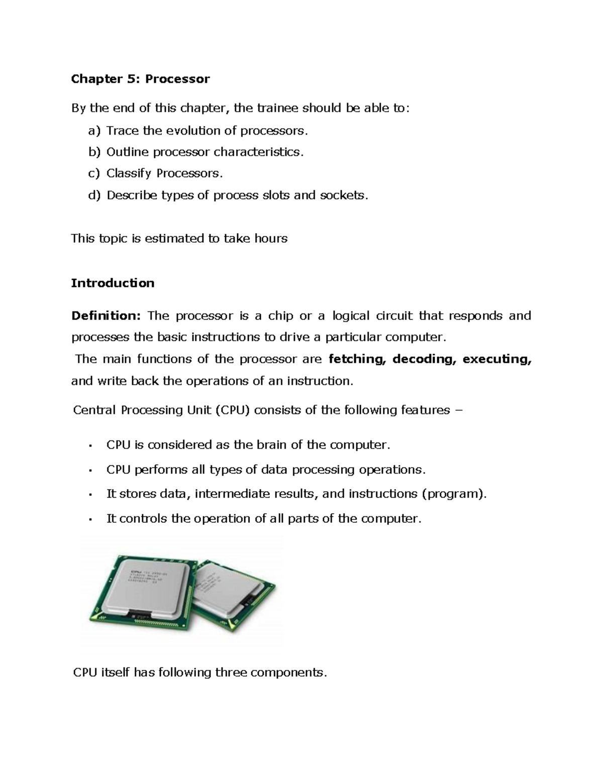 Chapter 5 - computer repair and maintenance notes - Chapter 5 ...