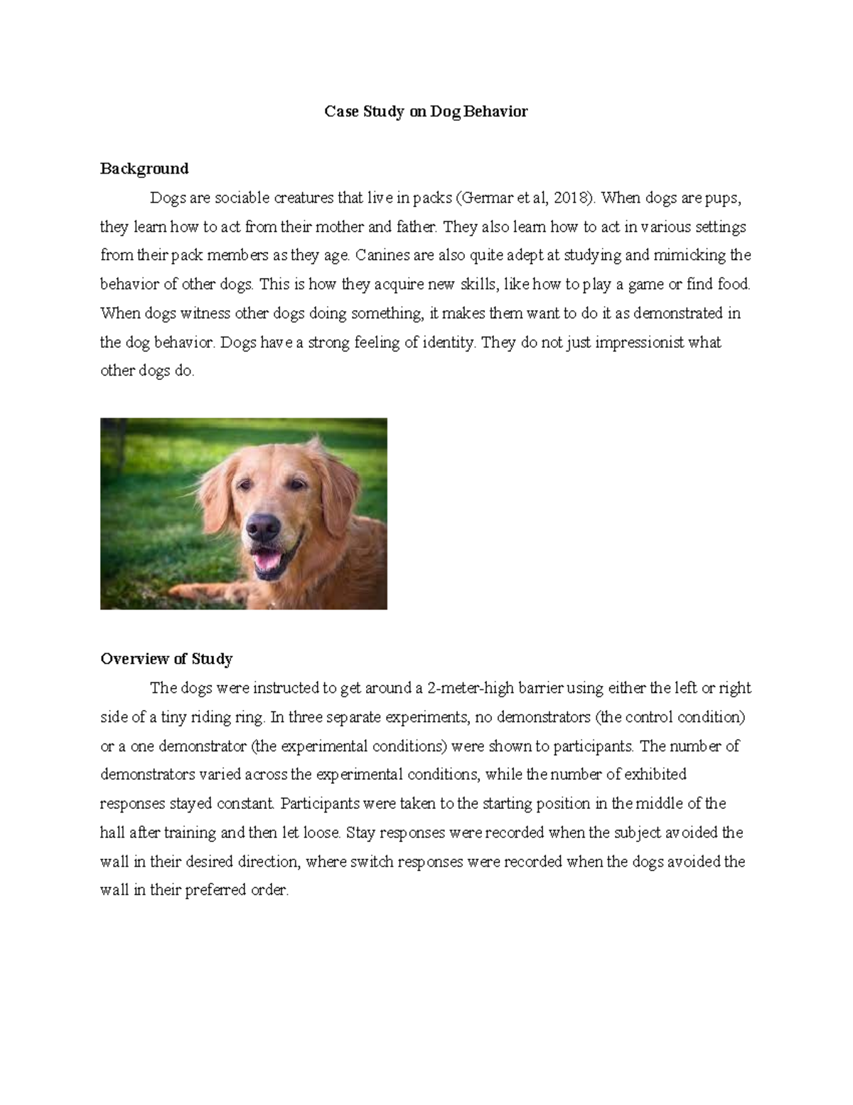 Final case study - Case Study on Dog Behavior Background Dogs are ...