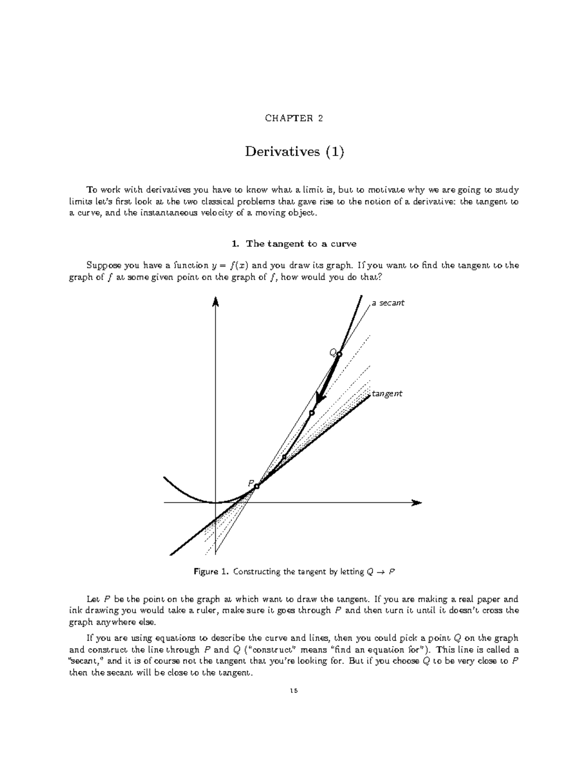 Math Calculus - n/a - CHAPTER 2 Derivatives (1) To work with ...