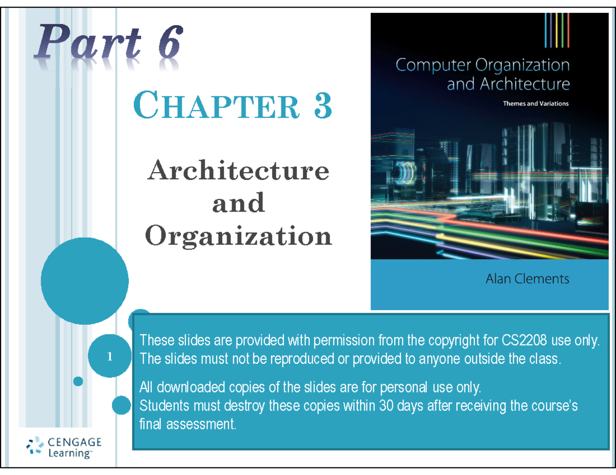 COA Chapter 03 Part 6 - C HAPTER 3 Architecture and Organization 1 ...