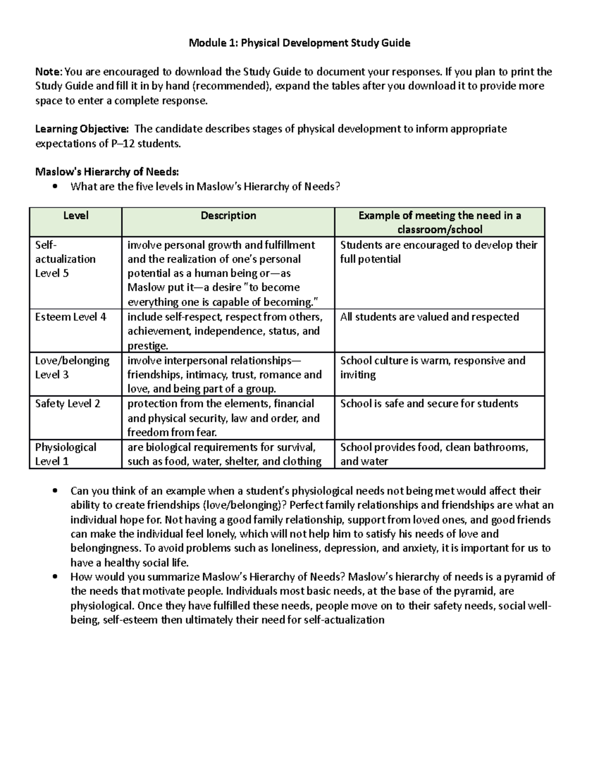 Module 1 study guide - Educational Psychology and Development of ...