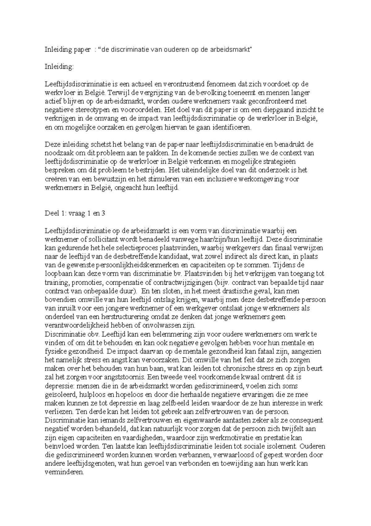 Inleiding paper cult en div - Inleiding paper : “de discriminatie van ...