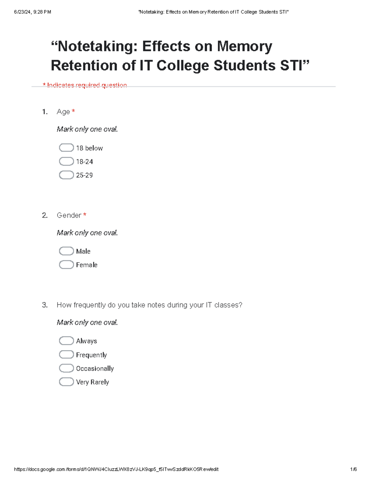 “Notetaking Effects on Memory Retention of IT College Students STI ...
