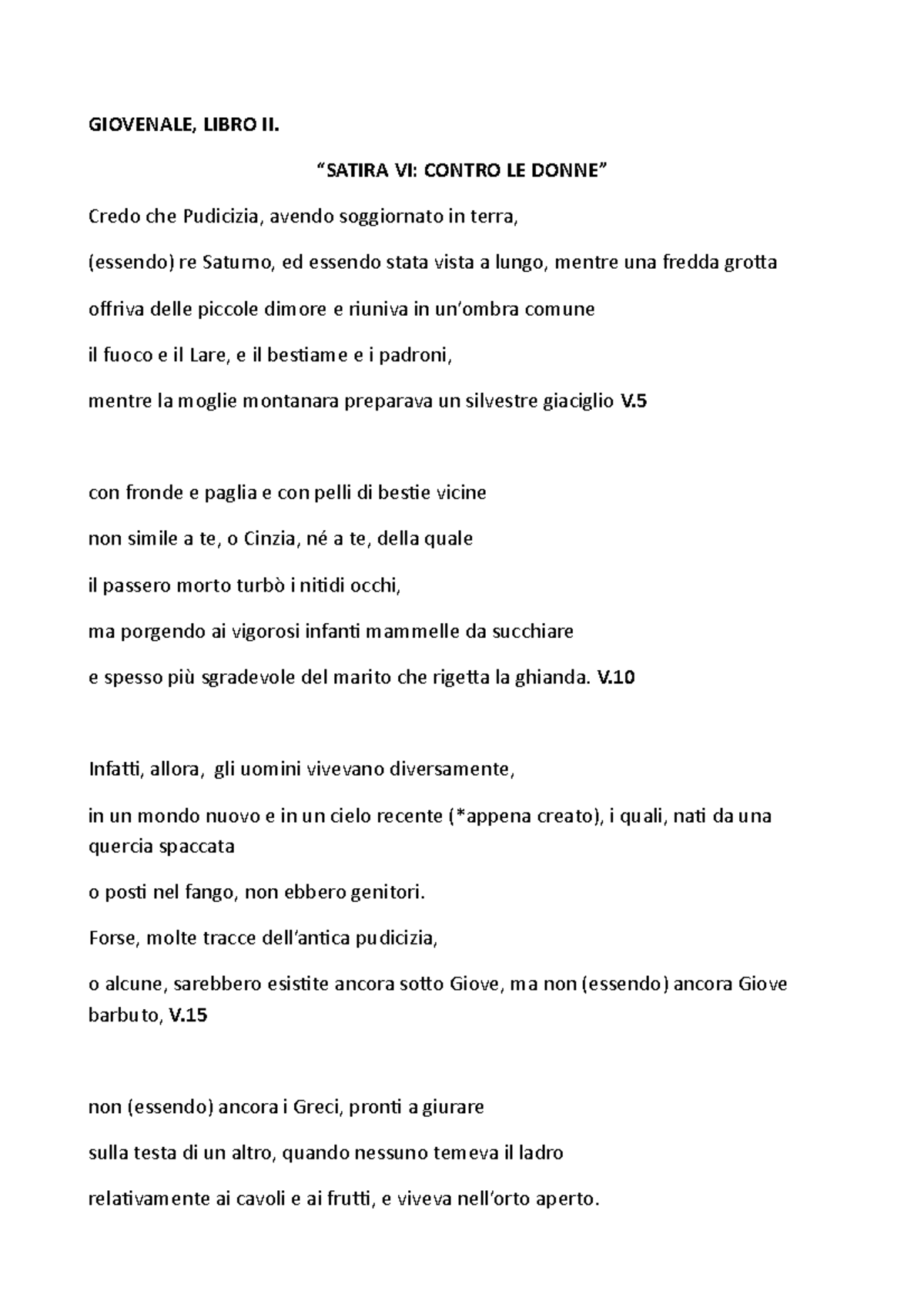 Giovenale, Satira VI contro le donne, (libro II) - GIOVENALE, LIBRO II. “SATIRA VI: CONTRO LE ...