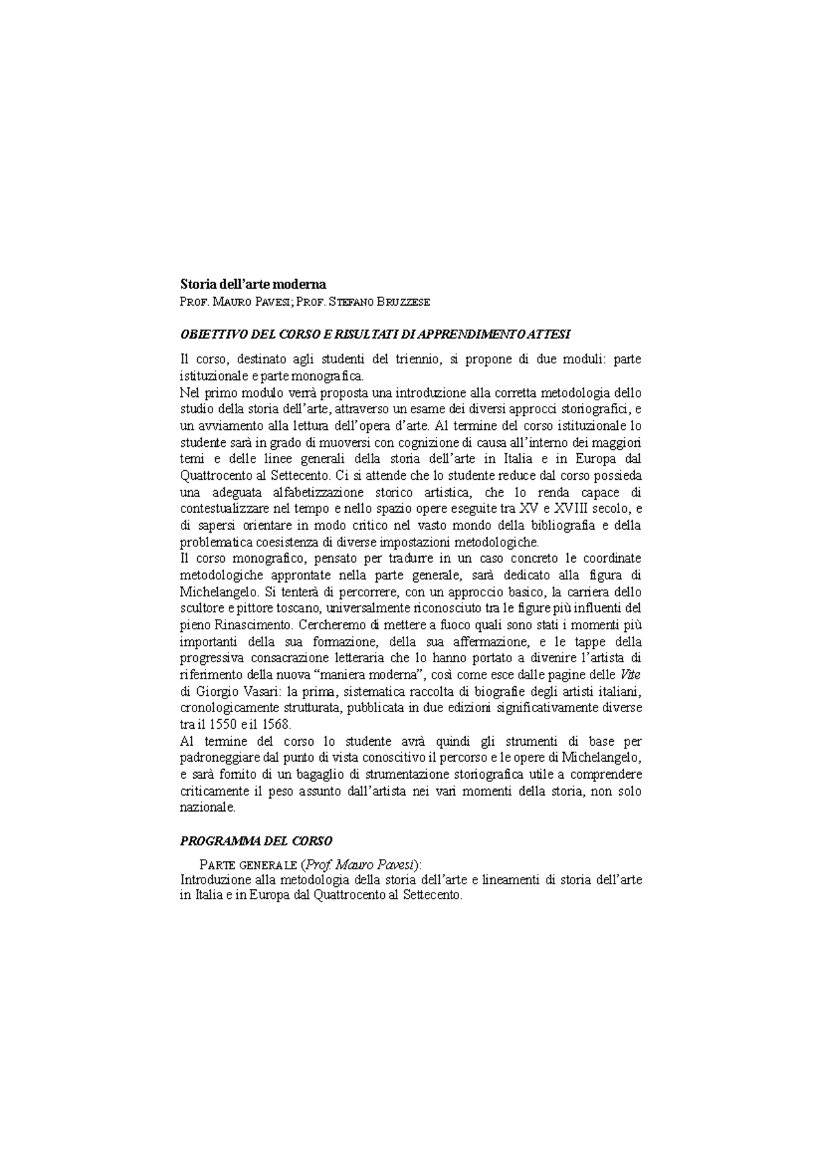 3B2A Storia Arte moderna Pavesi RIV - Storia dell’arte moderna PROF ...