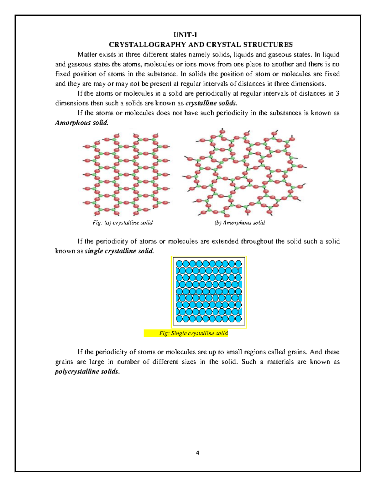 Crystallography AND Crystal Structures - UNIT-I CRYSTALLOGRAPHY AND ...