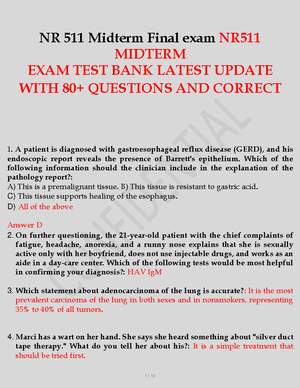 NR511 Midterm Exam Study Guide - NR 511 Midterm Study Guide General Study Tips and Recommenda 5 ...