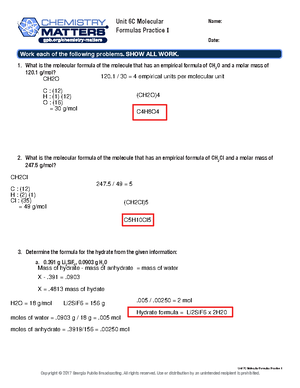 03 Equilibrium Constant Worksheet 1 Answers - SCH4U1 Name: ET06 Date ...