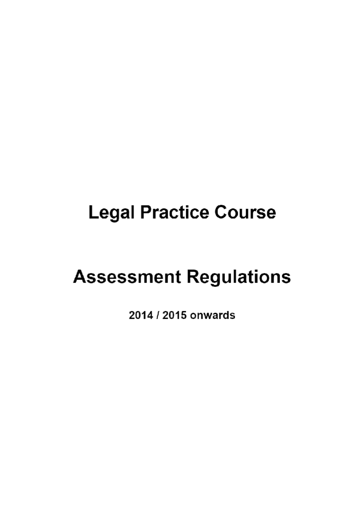 Legal Practice Course Assessment Regulations - LPRO100 - Studocu