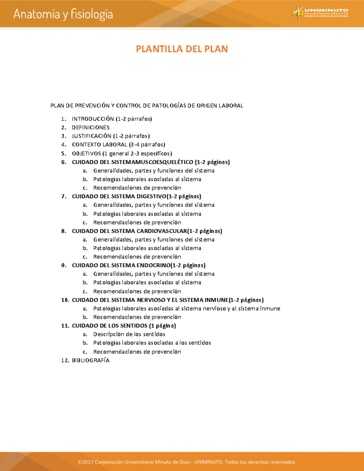 Uni1 act1 pla del pla - taller practico - PLANTILLA DEL PLAN PLAN DE PREVENCIÓN Y CONTROL DE ...