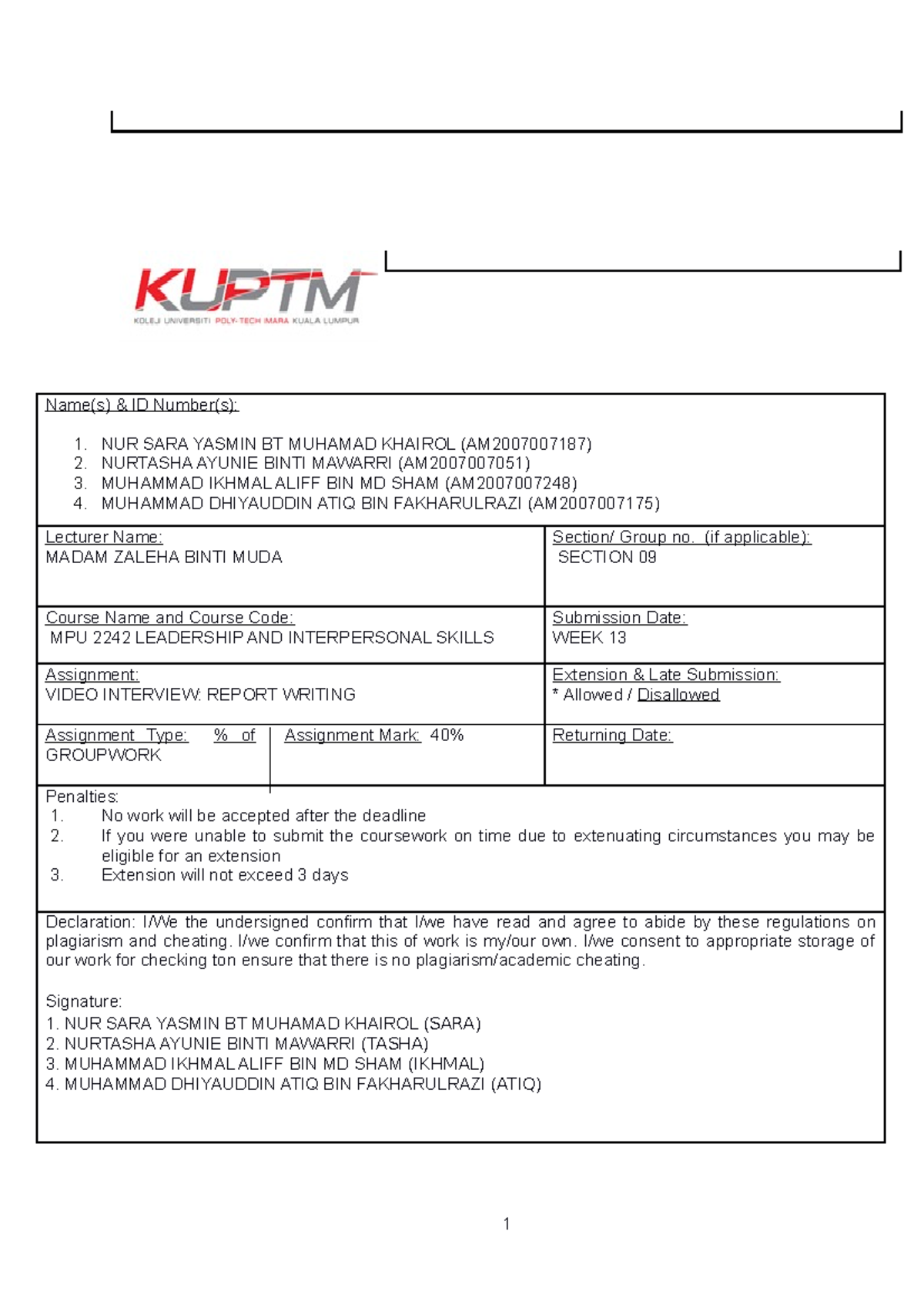 MPU Report FULL - 2 INTRODUCTION 7 2.1 Objectives of the research 7 2.2 Who is he / she ...